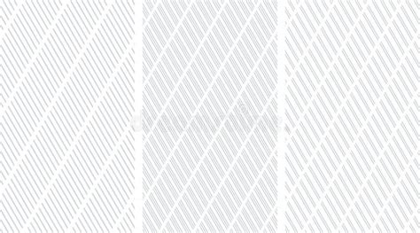 Set Of Seamless Geometric Striped Lines Patterns White Textured Backgrounds Stock Vector