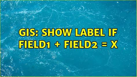 Gis Show Label If Field1 Field2 X 2 Solutions Youtube