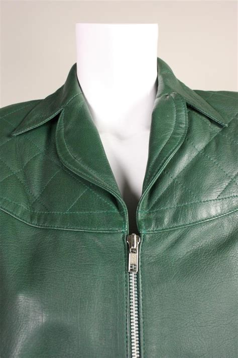 Thierry Mugler Green Leather Mini Dress From A Collection Of Rare