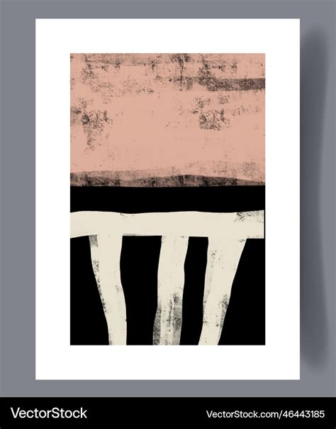 Abstract Shapes Grunge Tracery Wall Art Print Vector Image