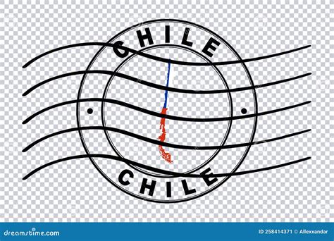 Map Of Chile Postal Passport Stamp Travel Stamp Stock Illustration