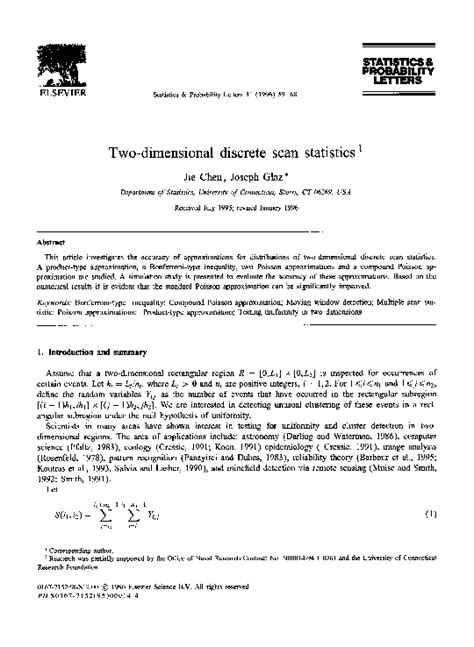 pdf two dimensional discrete scan statistics