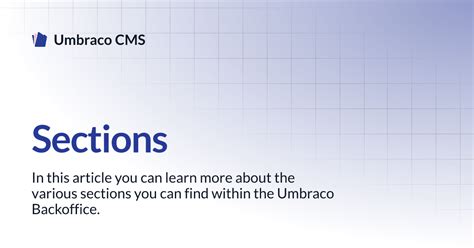 Sections Umbraco CMS