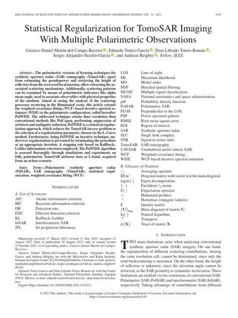 Statistical Regularization For Tomosar Imaging With Multiple Polarimetric Observations Pdf