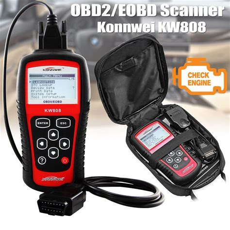 Original Konnwei Kw808 Scanner Obd Obd2 Ferramenta De Diagnóstico