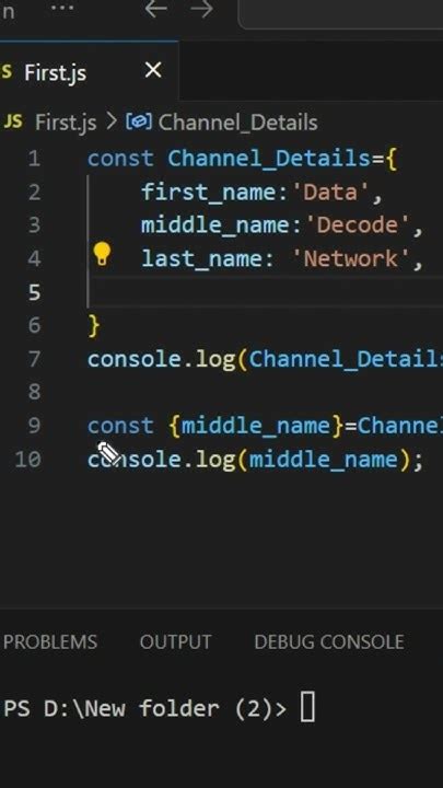 De Structuring In Javascript Youtube