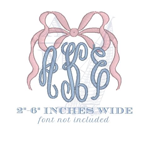 Bow Monogram Frame Embroidery Design Includes Bx Machine Embroidery F