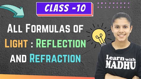 All Formulas Of Light Reflection And Refraction Science Chapter