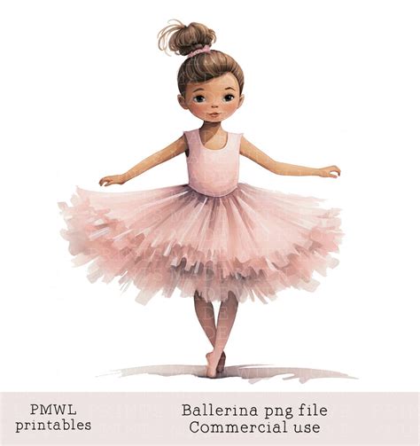 Ballerina Pink Tutu Watercolour Style Clipart Png File Etsy