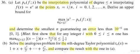 Solved A Let Pn F X Be The Interpolation Polynomial Of Chegg