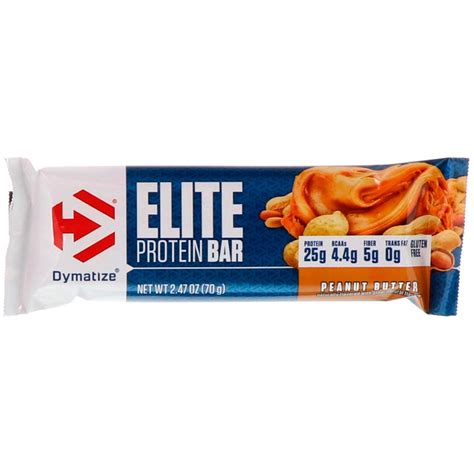 Dymatize Nutrition Elite Protein Bar Peanut Butter Bars Oz G Each IHerb