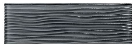 Crystile Cascades C03 W Fog 4x12 Wavy Subway Glass Tile Plank Glossy
