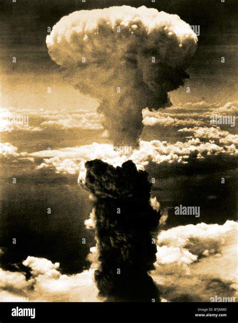 Atomic Bomb A Mushroom Cloud Rises More Than 60000 Feet Into The Air