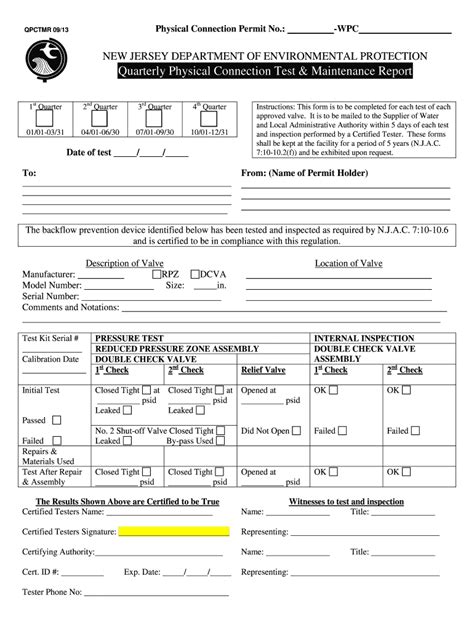 Nj Backflow Test Form Complete With Ease Airslate Signnow