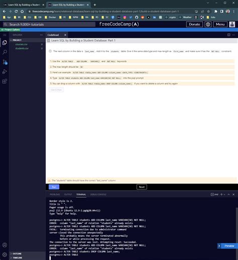 Learn Sql By Building A Student Database Part Build A Student Database Part Backend
