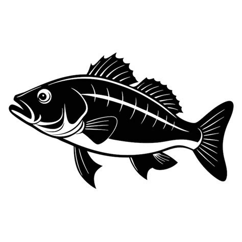 Freshwater Bass Silhouette Premium Ai Generated Vector
