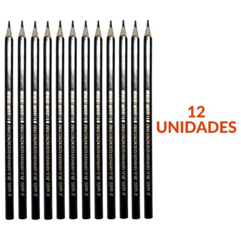 Lápis Grafite Hb Preto Sextavado Com 12 Unidades Shopee Brasil