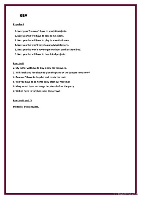Grammar Will Have To General Gramma English ESL Worksheets Pdf Doc