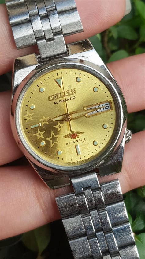 Vintage Citizen Automatic 21 Jewels Gold Dial Watch From Japan Etsy