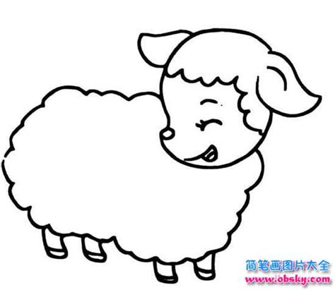 可爱卡通小绵羊简笔画 简笔画小羊 儿童简笔画图片大全