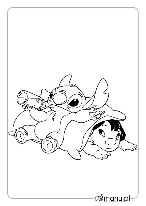 Stitch Z Tabliczką Zaproszenie Do Pokolorowania Pdf