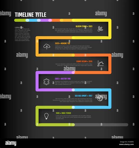 Vector Infographic Company Milestones Curved Vertical Timeline Template