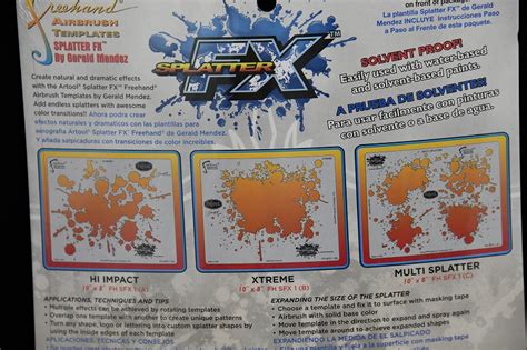 アネスト岩田 アートツール カスタムペイント エアブラシテンプレート Splatterスプラッター Fh－sfx1（3枚組）の通販ページ