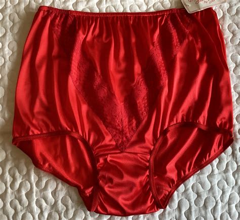 Vintage Red Full Cut Nylon Panties Teri Lingerie Us Size 11 Etsy