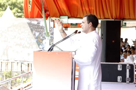Congress Leader Rahul Gandhi Addresses During Halla Bol Rally