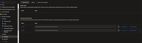 How To Obtain Function Keys For Azure Functions Running Inside