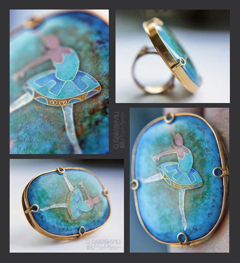 ბალერინა ბეჭედი ტიხრული მინანქარი სპილენძი ვერცხლი ზო… Flickr