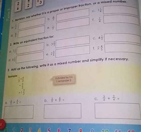 Revision Say Whether It Is A Proper Or Improper Fraction Or A Mixed Num