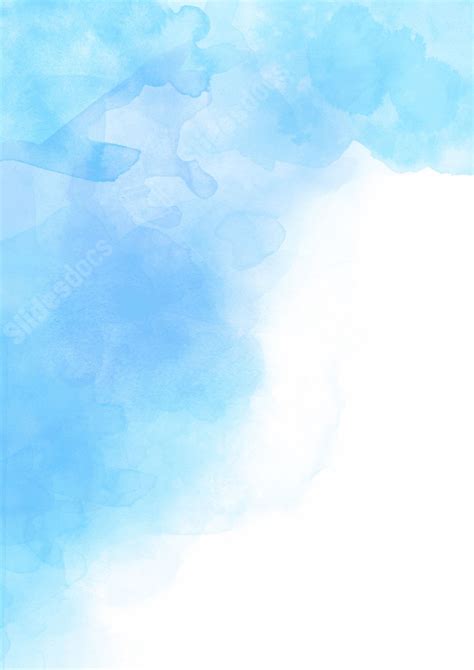 Soft Blue Watercolor Painting With Abstract Motifs Page Border