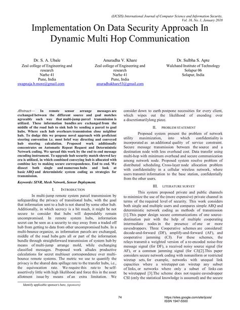 Implementation On Data Security Approach In Dynamic Multi Hop
