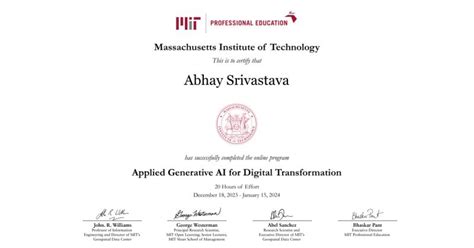 Abhay Srivastava On Linkedin Applied Generative Ai For Digital Transformation • Abhay