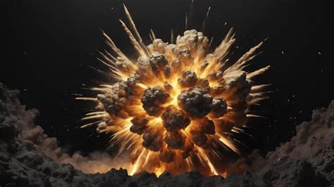 Premium Ai Image Explode Background Explosion Isolated Black Backdrop