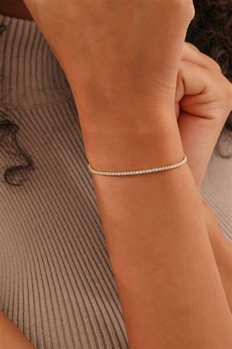 Dainty Tennis Bracelet Cubic Zirconia Bracelet Diamond Tennis