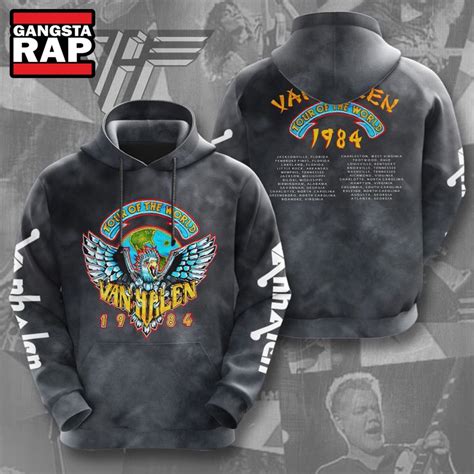 Van Halen Tour Of The World 1984 Hoodie Gangstarap80s