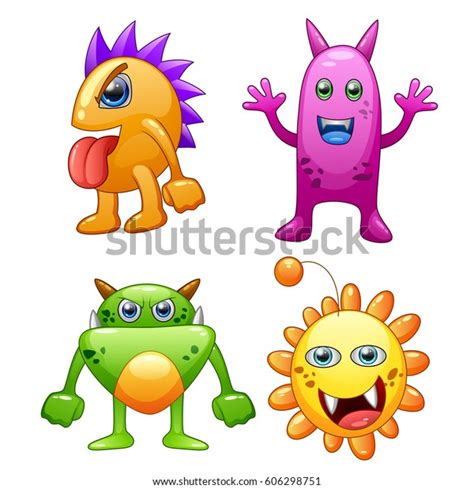 Bacteria Facial Expressions Vector Illustration Stock Vector Royalty