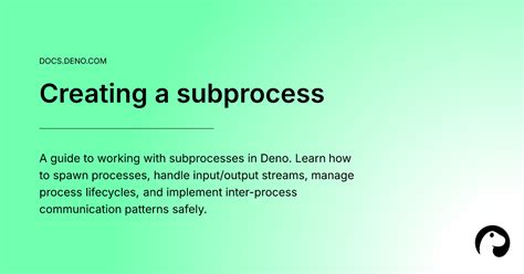 Creating A Subprocess