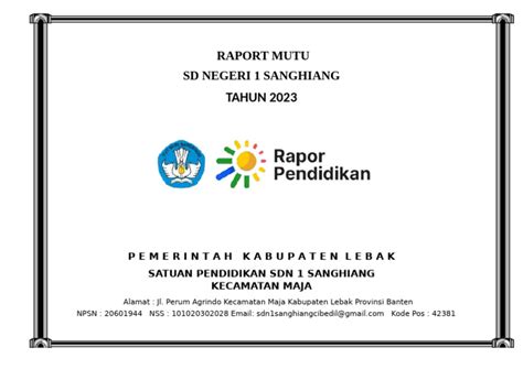 Cover Raport Mutu Pendidikan Pdf