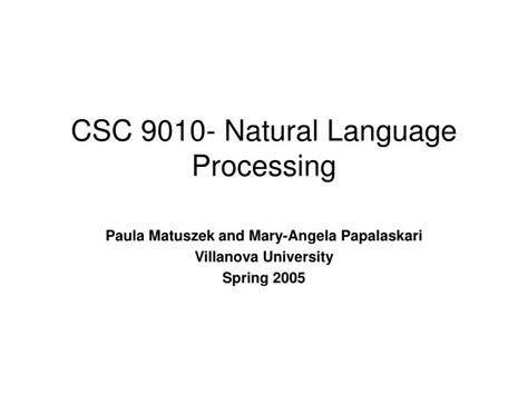 Ppt Csc Natural Language Processing Powerpoint Presentation