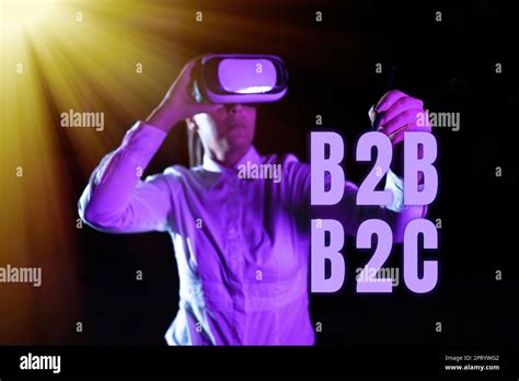 Text Sign Showing B2b B2c Business Showcase Two Types For Sending