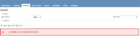 Defect 21096 Redmine Throughs Error Like Visibility Is Not Included