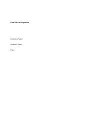 Data Driven Assignment Docx Data Driven Assignment Institution Name
