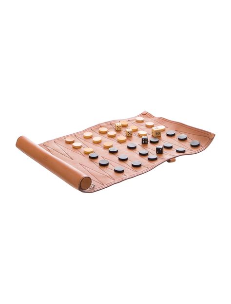 Hermès Travel Backgammon Set Brown Decorative Accents Decor