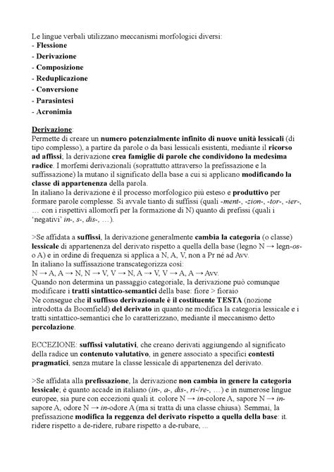 Riassunto Capitolo Morfologia Berruto Cerruti Docsity