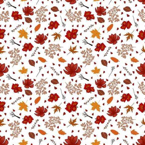 Premium Vector Floral Seamless Pattern With Autumn Flowers