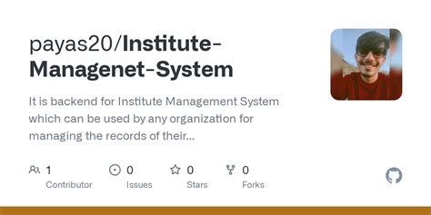 Github Payas20institute Managenet System It Is Backend For Institute Management System Which