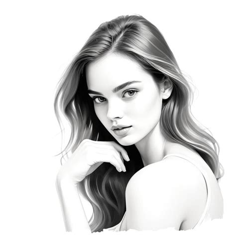 Premium Photo Girl Model Illustration White Background